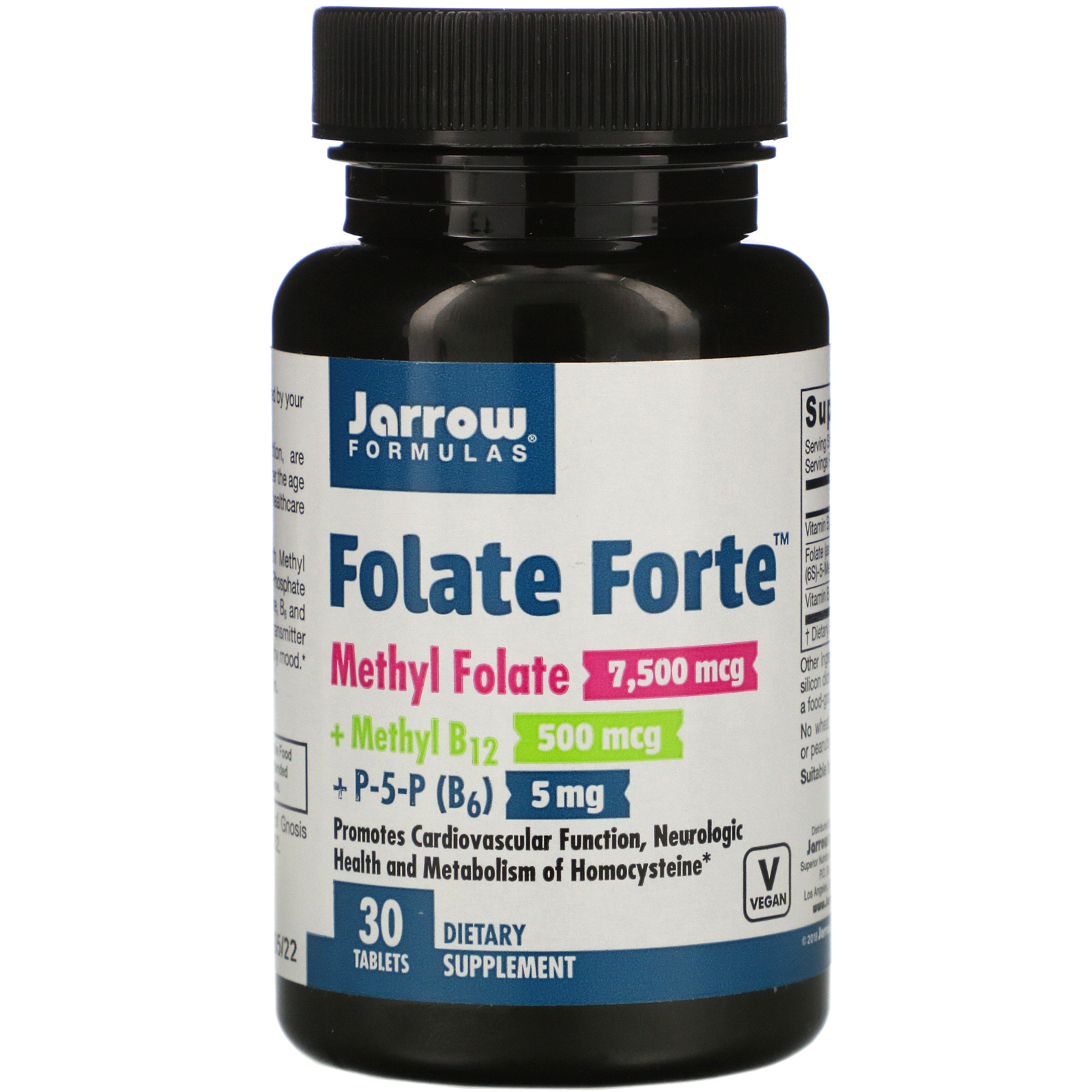 Jarrow Formulas, Folate Forte, Methyl Folate + Methyl B12 + P-5-P, 30 ...